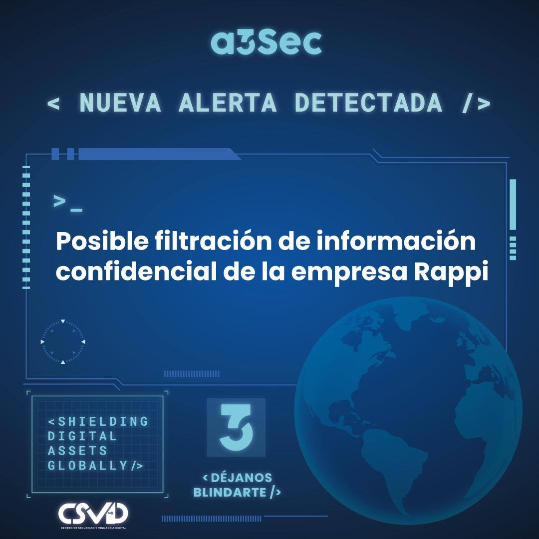 Posible filtración de información confidencial de la empresa Rappi